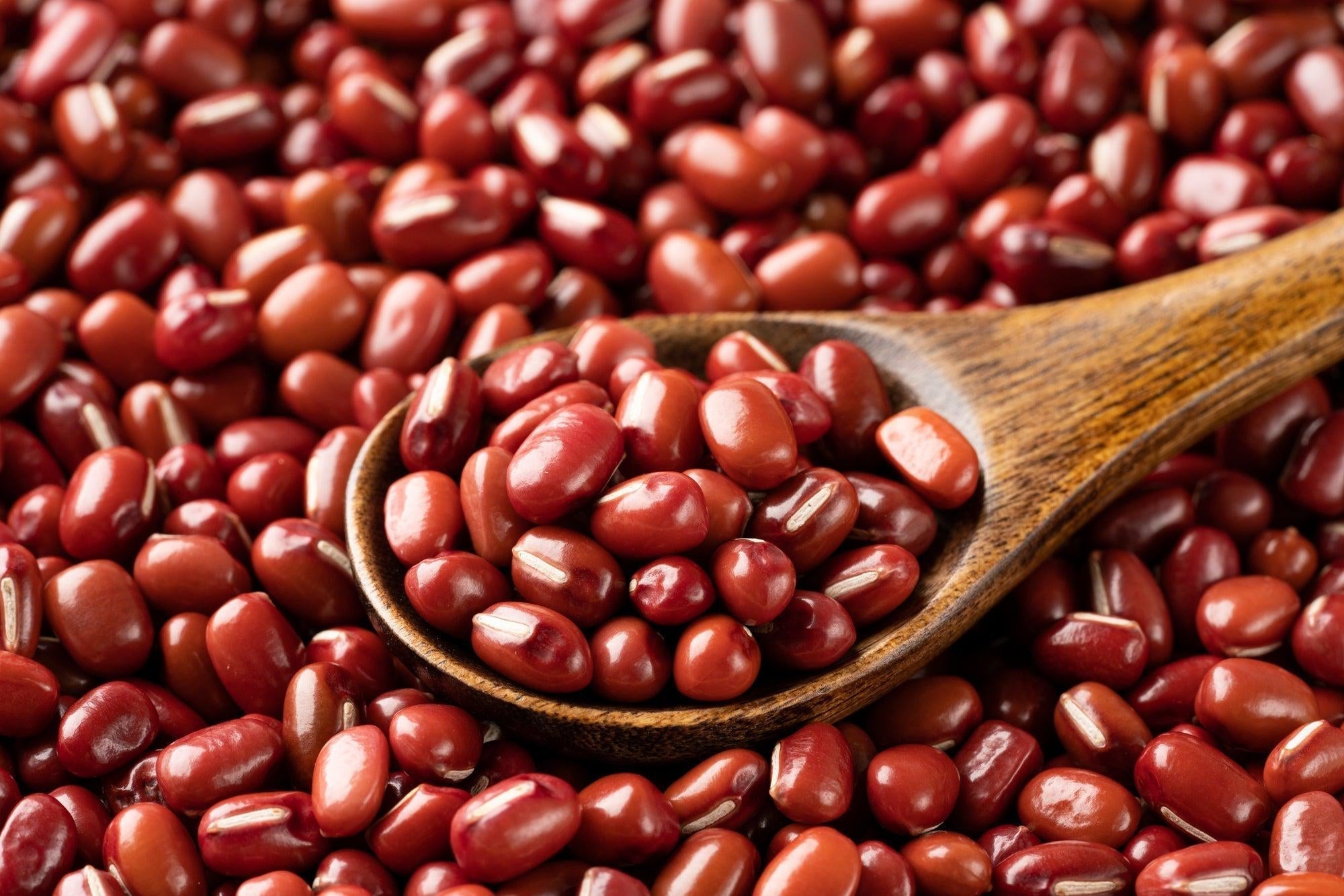 Japanese Dry Beans Azuki Beans, Adzuki Bean Or Red Mung Beans Stock
