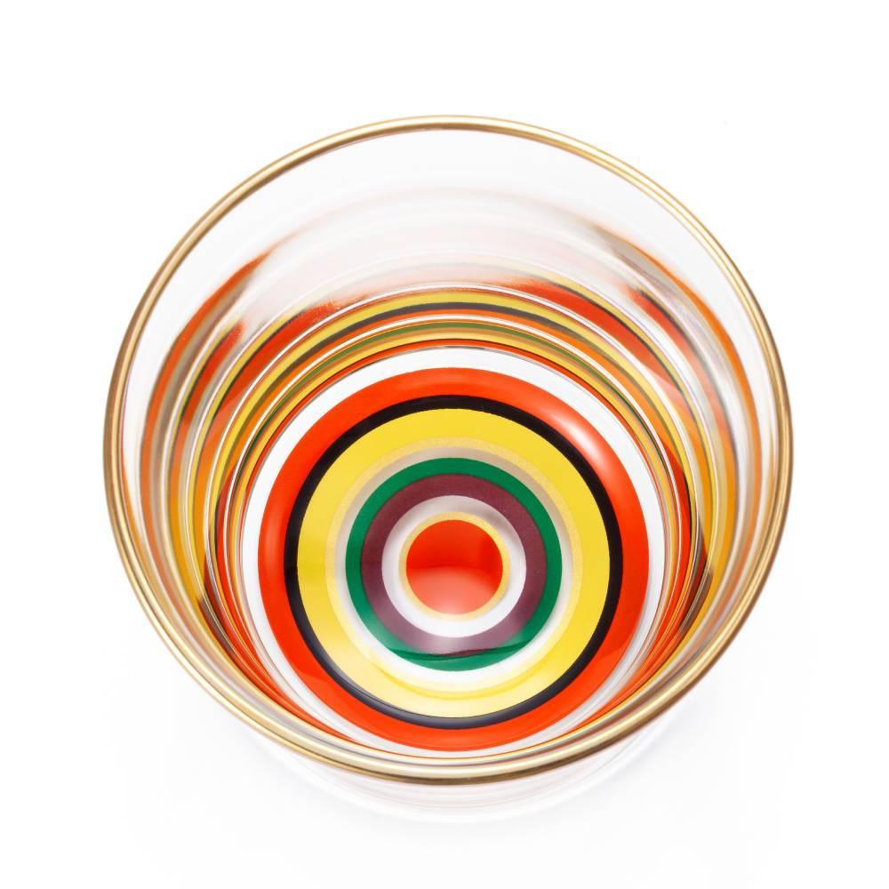 Aderia Stylish Short Glass Modern Red & Yellow Pattern 280ml – Japanese ...