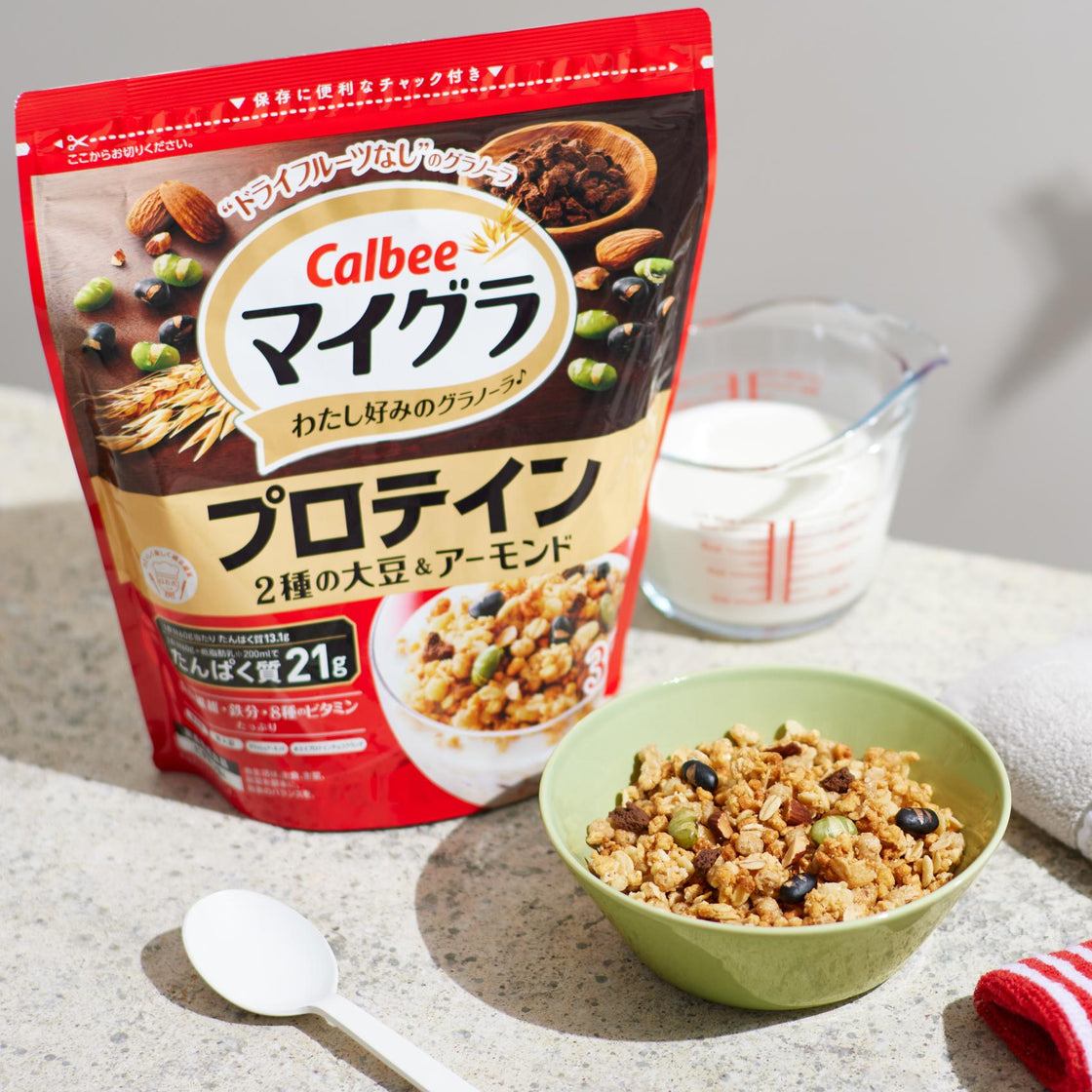 Calbee Whey Protein Granola Cereal With Almonds & Beans 360g – Japanese ...