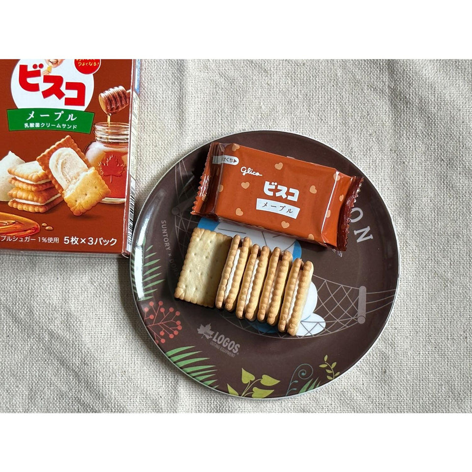 Glico Bisco Maple Syrup Flavored Cream Sandwich Biscuits 15 Pieces (Pa