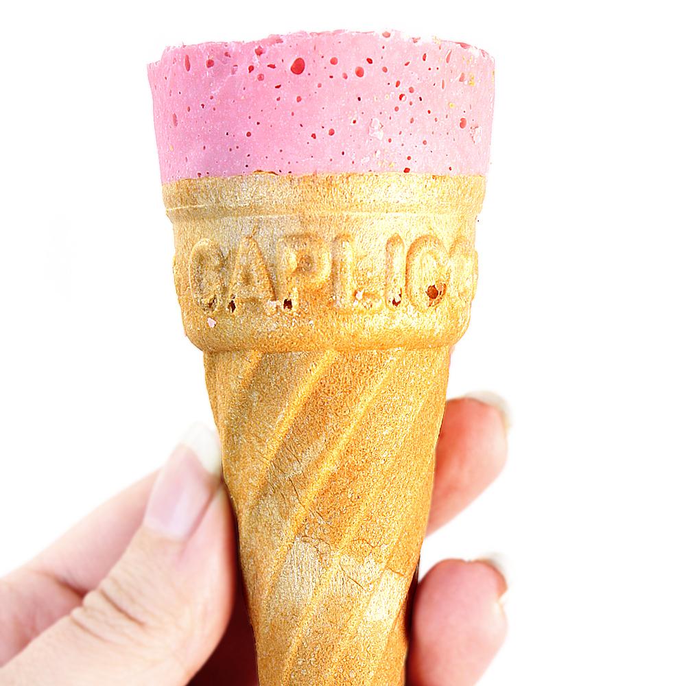 Glico Giant Caplico Strawberry Chocolate Cones Snack 34g (Pack of 5)