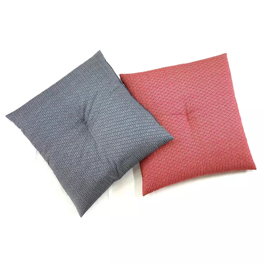Ikeura Blue Asanoha Zabuton Traditional Japanese Cushion 55 x 59cm