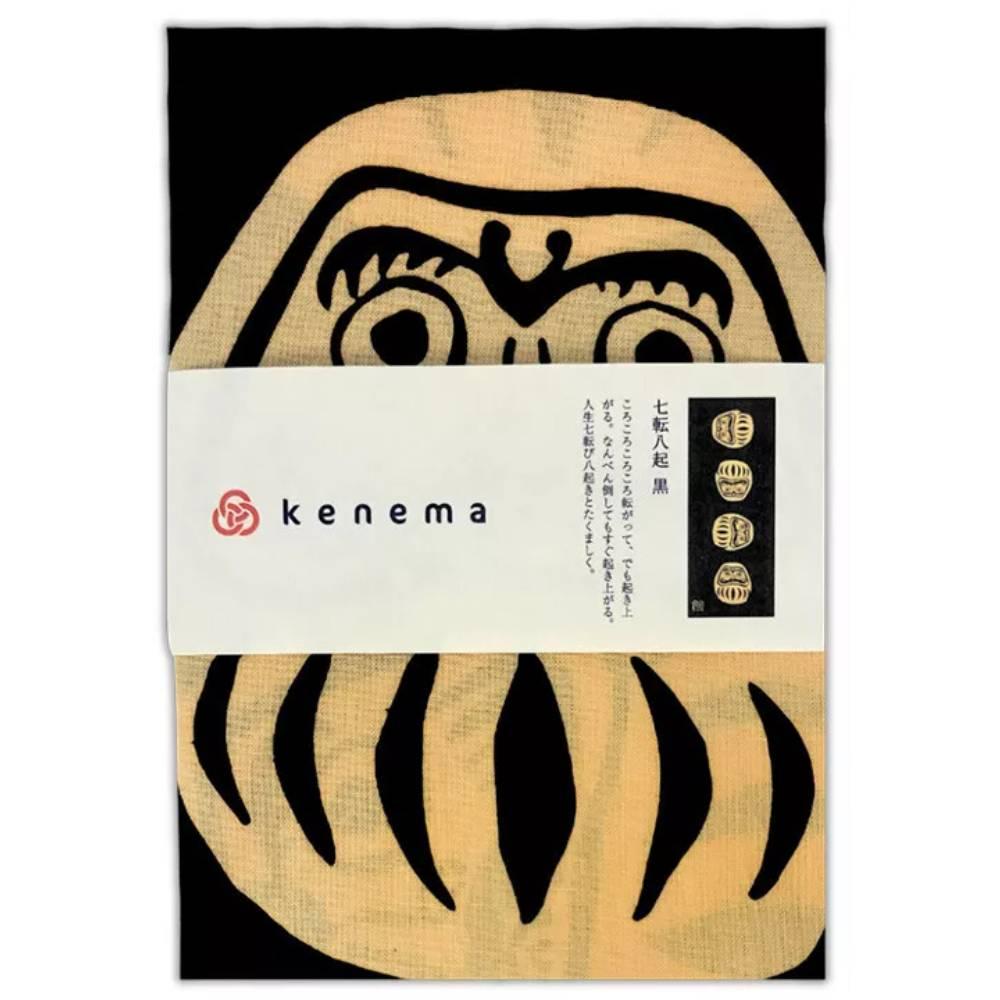 Kenema Tenugui Black Daruma Traditional Hand Dyed Cloth 35 x 90cm