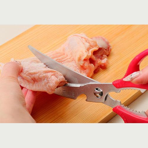 Nikken Multifunctional Serrated Kitchen Scissors Soft Grip 100mm
