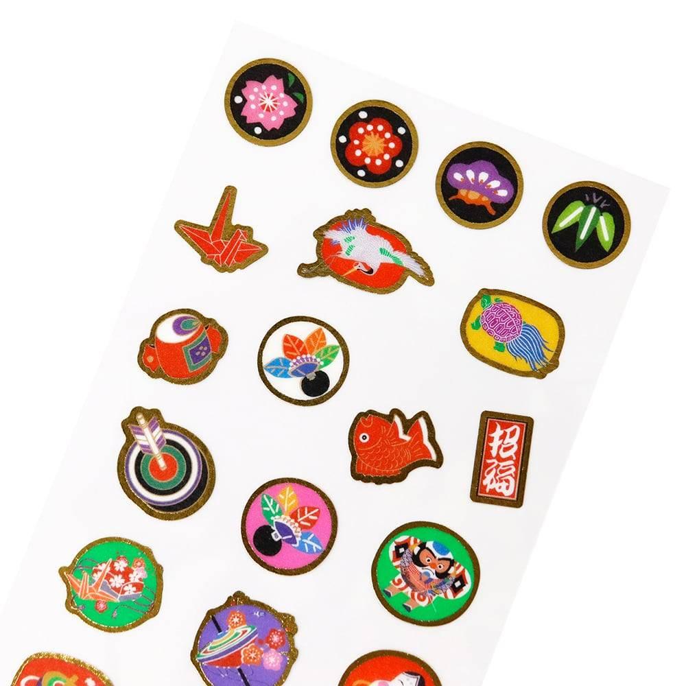 Nippon Seal Gold Foil Washi Stickers Good Luck Auspicious Motifs 1 She