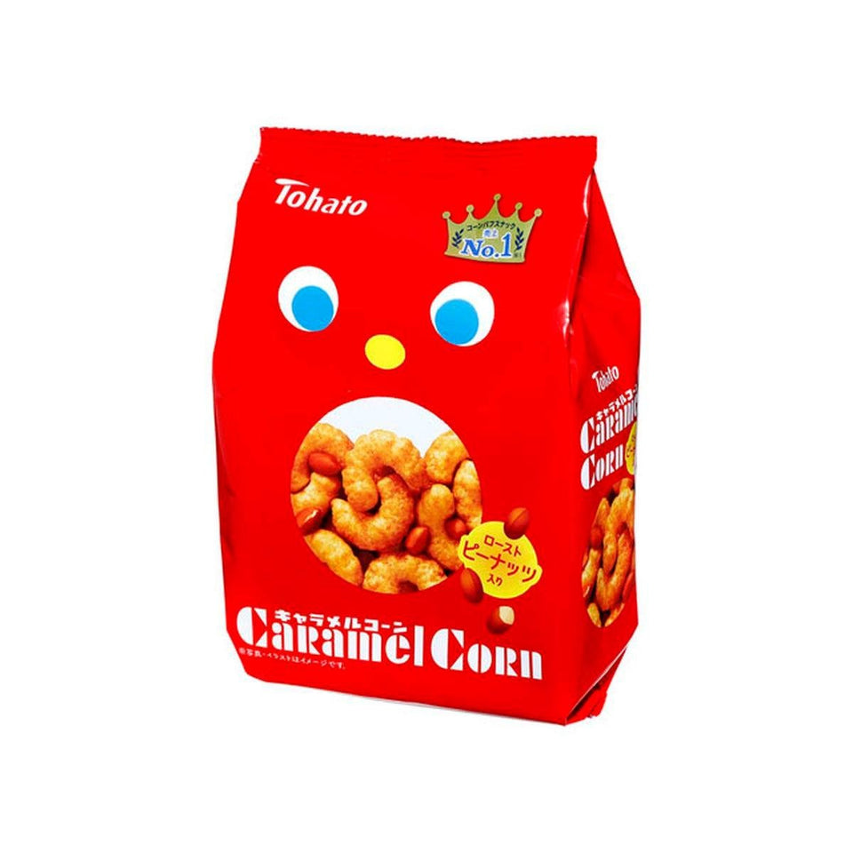 Tohato Caramel Corn Puffs With Peanuts 70g (Pack of 3 Bags)