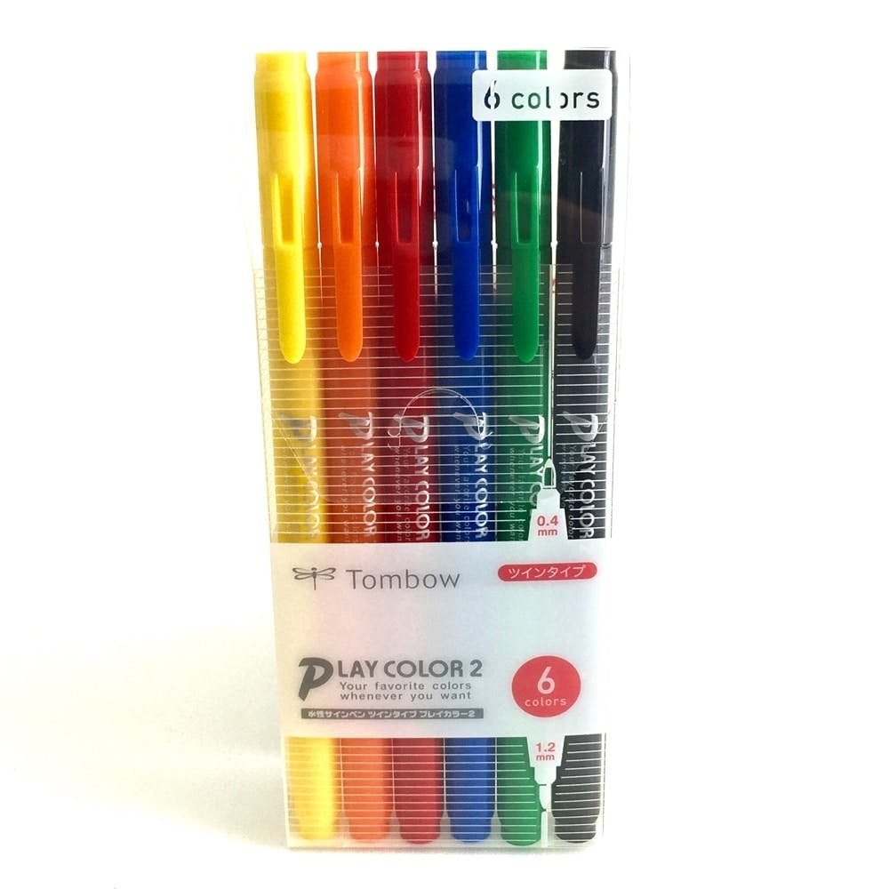 Tombow Play Color 2 Dual Tip Marker Set 6 Colors GCB-611 – Japanese Taste