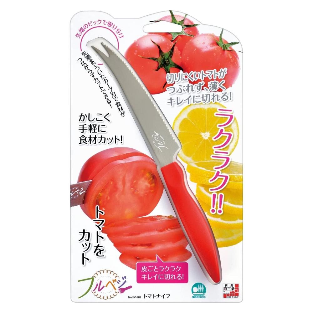 Shimomura Curved Serrated Bar Knife Tomato & Cheese Pronged Knife 230m