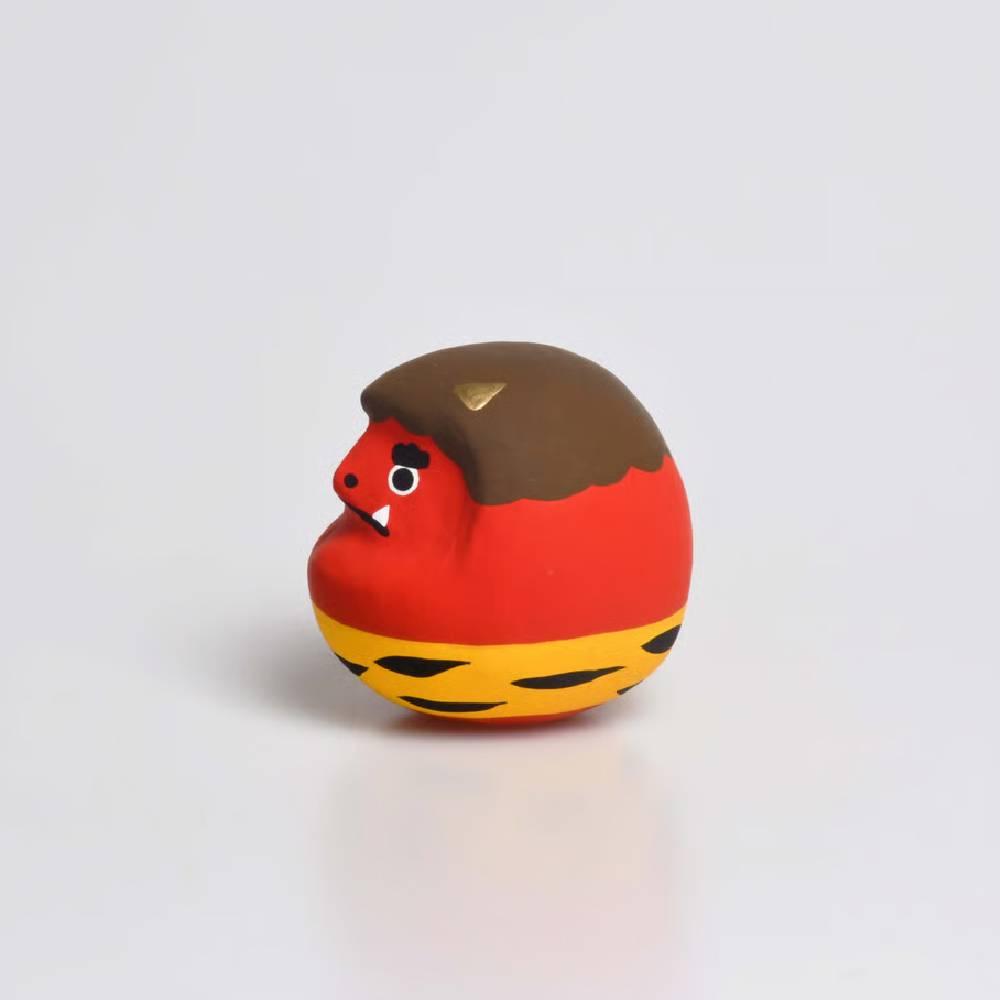 Shirakawa Demon Red Oni Daruma Doll Good Luck Charm 4.5cm