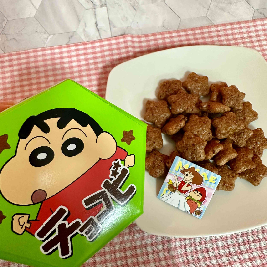 Tohato Chocobi Star Shaped Chocolate Corn Puff Snack + Shin-Chan Stick ...