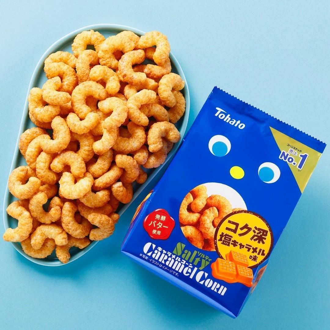 Tohato Salty Caramel Corn Salted Butter Caramel Corn Puffs 67g (Box of