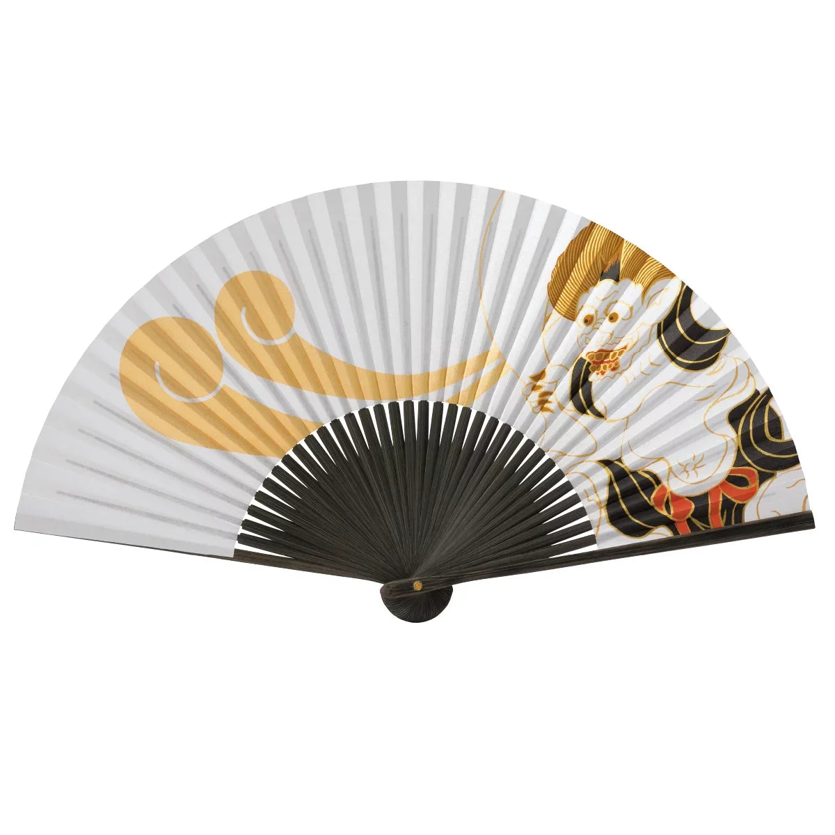 Yamani Fujin Wind God Design Japanese Sensu Folding Fan 21.5cm ...
